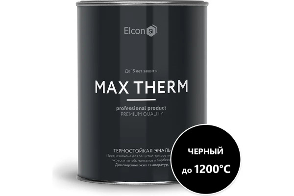 ELCON Max Therm Термостойкая эмаль черная 1200 градусов 0,8 кг купить на OZON по низкой цене ...