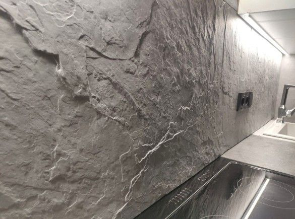 Декоративные панели с рельефом скалы 6 шт. Гибкий каменный шпон ...