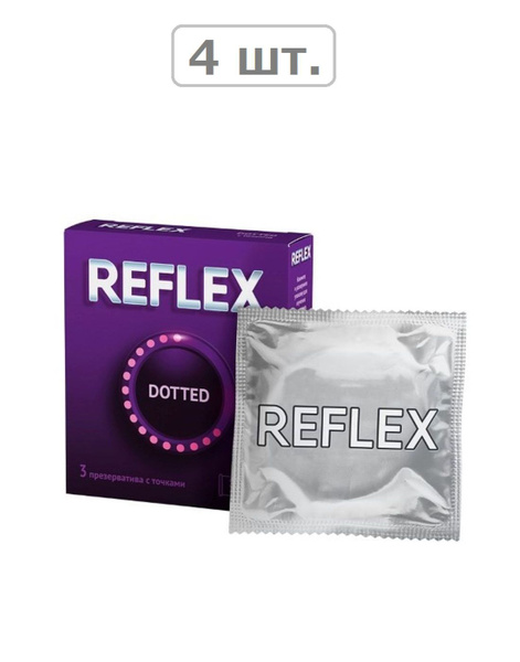 презервативы из натурального латекса reflex dotted в смазке n3 - 4шт. - купить с доставкой по ...