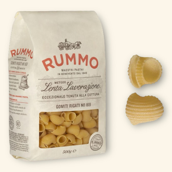 Макароны Гомити Ригати крупные рожки № 169 Rummo паста из твердых ...