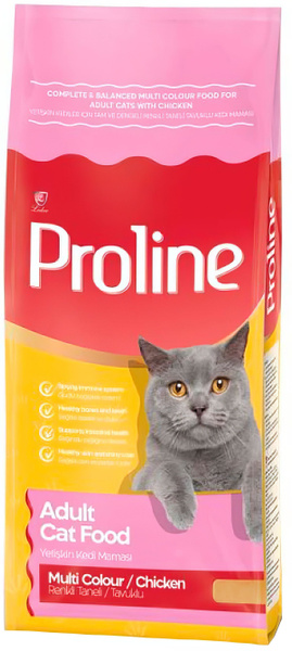 Корм Proline Complete&Balanced Multi Color Chicken для кошек, гранула ...