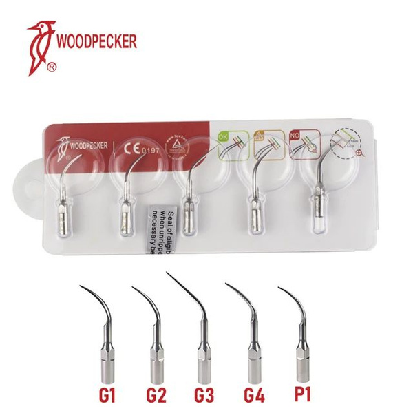 Насадки для ультразвукового скалера Woodpecker/EMS, G1, G2, G3, G4, P1 - 5 штук купить на OZON ...