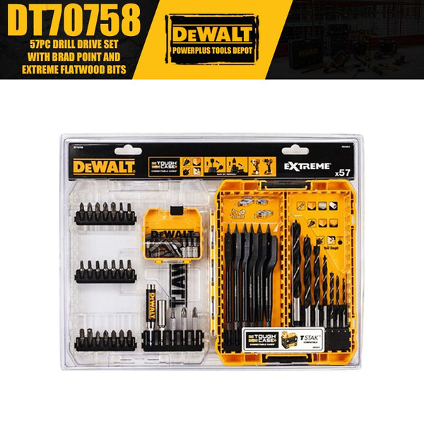 DEWALT DT70758 Набор сверл 57 шт. с насадками Brad Point и Extreme ...