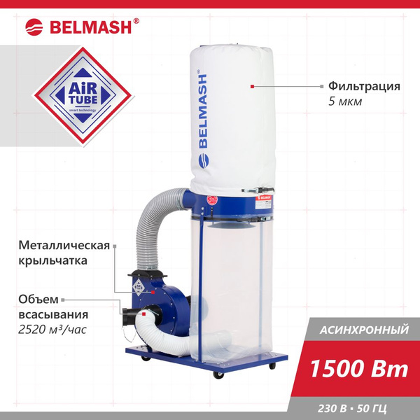 Вытяжная установка (вытяжка для стружки/стружкоотсос) DC2500-AT ...