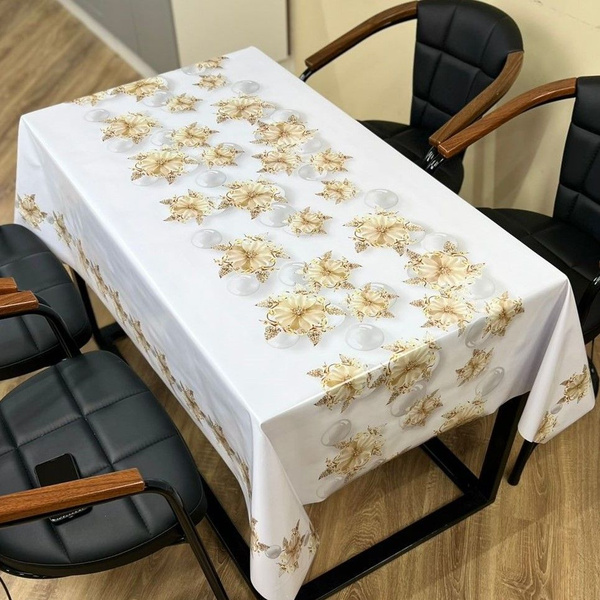 Скатерть клеенка на стол 100х140 см , на тканевой основе купить на OZON ...