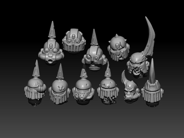 Сборная модель Warhammer 40000 Death guard heads helmets купить на OZON ...