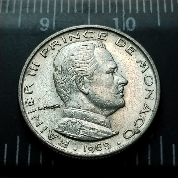 Монако 1/2 франка 1968. Редкая монета, тираж 125.000шт. Единственный год чеканки. XF купить на ...
