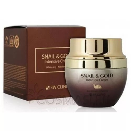 Крем для лица восстанавливающий с экстрактом золота и муцина улитки 3W ...