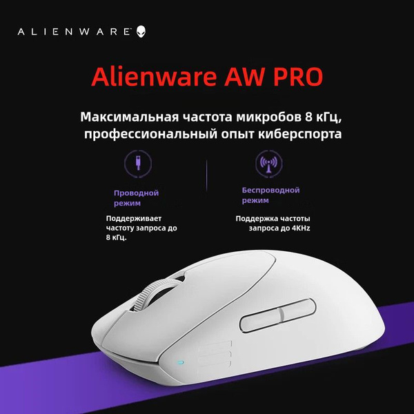Мышь беспроводная Alienware AW PRO, белый - купить по выгодной цене в ...