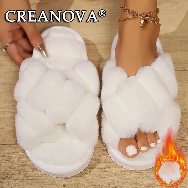 Тапочки Женский CREANOVA, размер 35, 36 кремово-белый Маломерит Без застёжки Зима купить c ...