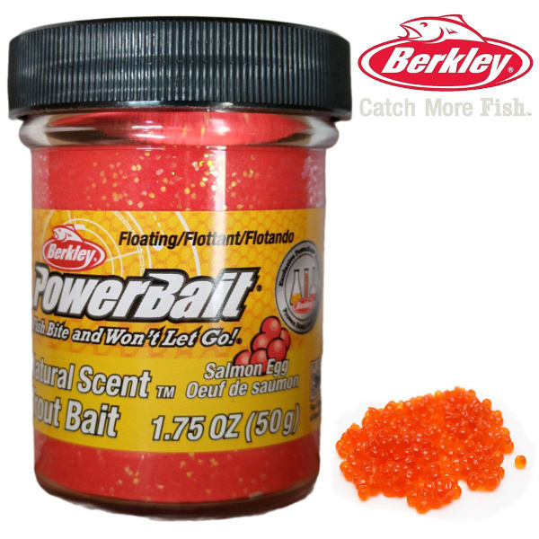 Паста Berkley PowerBait Natural Scent Trout Bait Salmon Red/gltr 50g ...