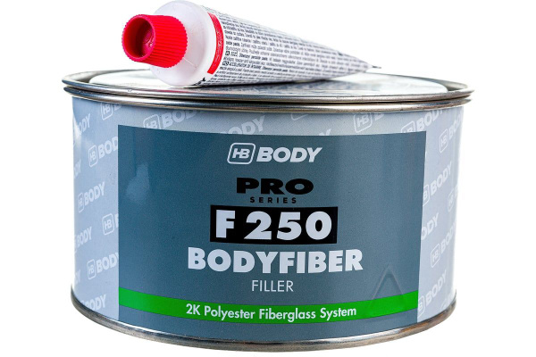 Шпатлевка со стекловолокном HB BODY F250 BODYFIBER, зеленый, банка, 750г купить на OZON по ...