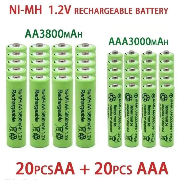 Новая 1.2V AA 3800 мАч + AAA 3000 мАч 20PCS клавиатура, мышь, электрическая игрушка NI - MH ...