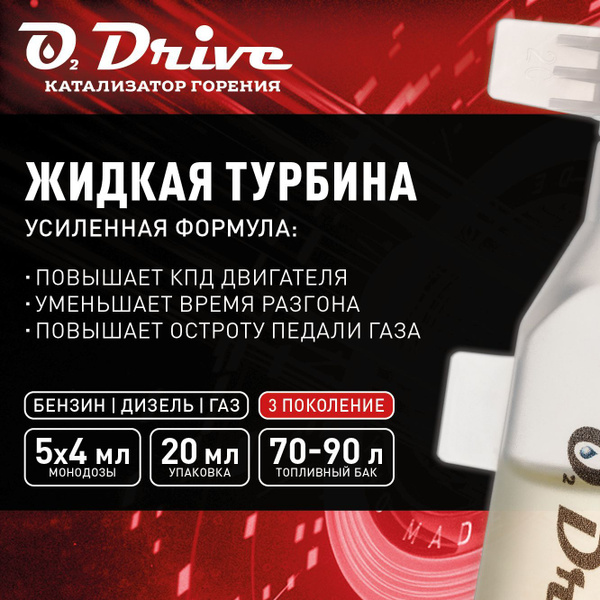 Жидкая турбина, повышение мощности ДВС, катализатор горения O2 Drive. Присадка в бензин, дизель ...
