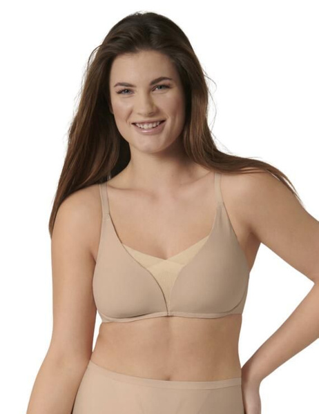 Бюстгальтер Женский TRIUMPH без косточек, размер 80F, 85D бежевый лайт Эластан, Полиамид ...