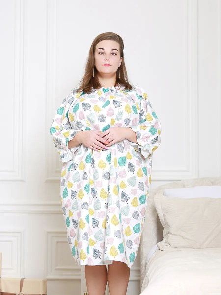 Ночная сорочка Женский KeSoo с сорочкой Футер с начесом, размер 62 ...