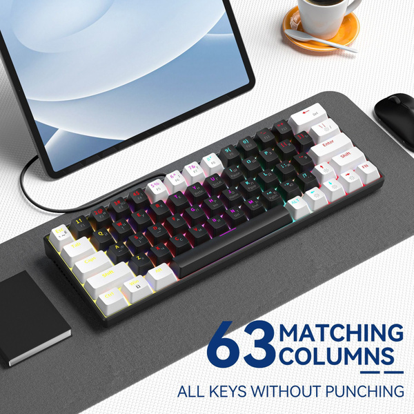 Игровая клавиатура KA646, Русская раскладка, черный, белый купить на ...