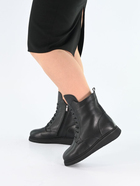 Ботинки Женский Ascalini черный каменный, размер 38 Зима 10 Стандартный низкий (до 4 см) Россия ...