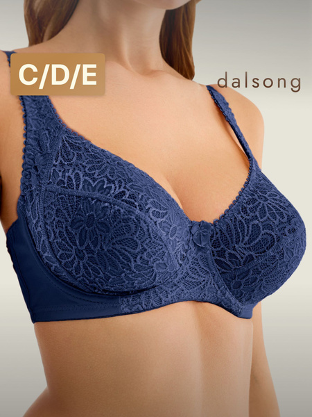 Бюстгальтер Женский DALSONG мягкая чашка на каркасе, на косточках, размер 85C синий Полиамид ...