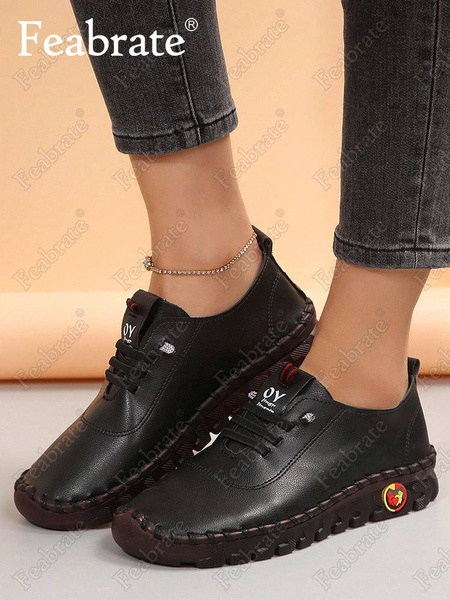 Кроссовки Женский Feabrate Искусственная кожа Бег, размер 40 R (средняя) Демисезон Шнурки Без ...