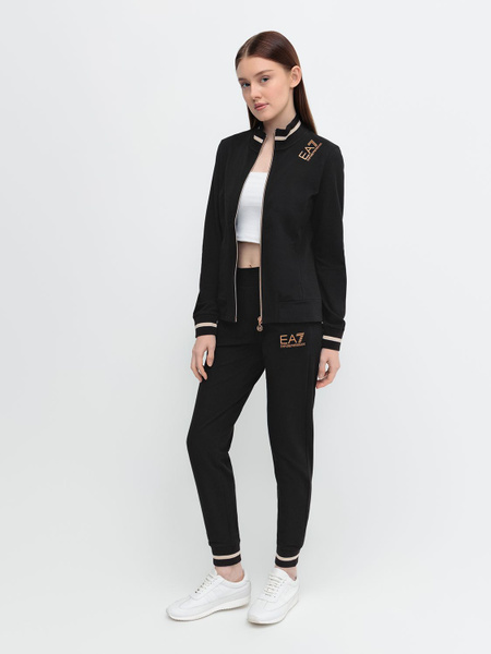Комплект одежды Женский EA7 Повседневный черный, размер 42, 44 Хлопок, Эластан Камбоджа На любой ...