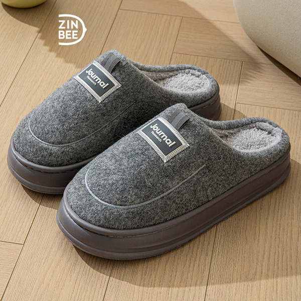 Тапочки Мужской ZinBee, размер 44 серый Вышивка Большемерит, Рифлёная подошва На любой сезон ...