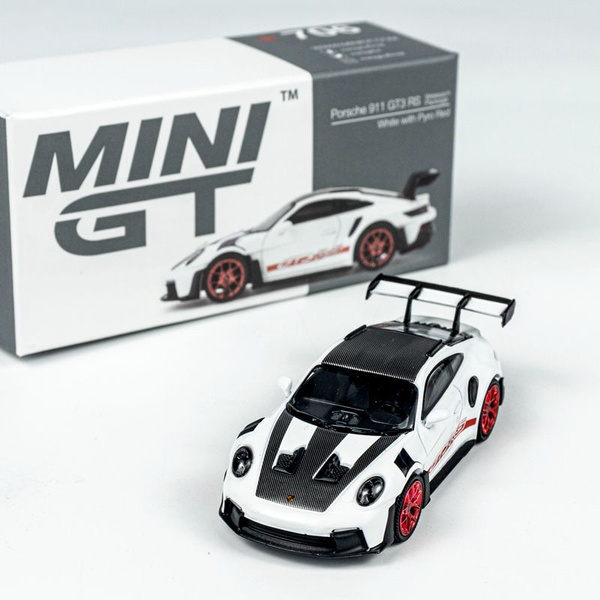 Машинка MINI GT 1/64 #706 Porsche 911 (992) GT3 RS Weissach Package Die ...