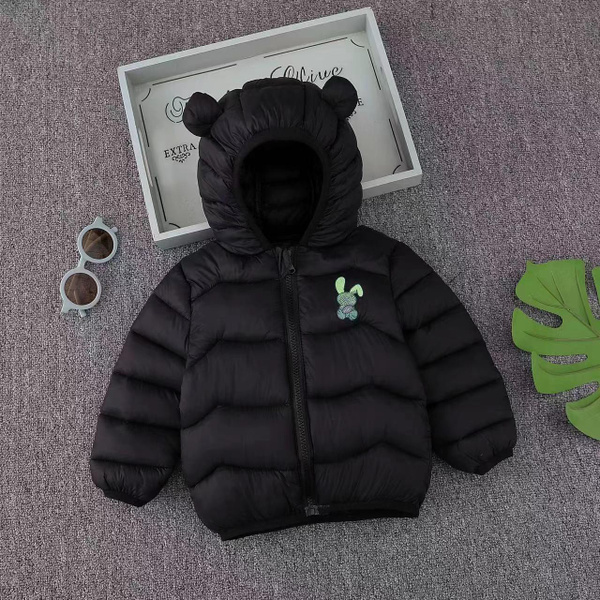 Куртка Мальчики, Девочки THANHDAT черный меланж Полиэстер, размер 98, 104 Длинный Демисезон ...