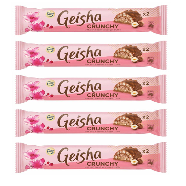 Шоколадные батончики Fazer Geisha Crunchy, комплект 5 шт по 50г ...
