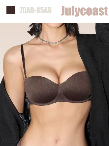 Бюстгальтер Женский July coast бесшовный, бралетт, размер 85B, 85A темно-коричневый Нейлон ...