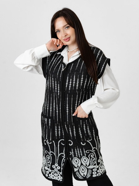 Жилет Женский SAFI&AMI Collection черный, размер 64 прямой Молния Россия купить c доставкой на ...