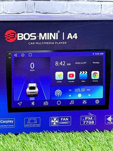 Автомагнитола Android Bos-Mini A4 4/64 CarPlay WI-FI Bluetooth DSP экран на 9 дюймов мощная ...