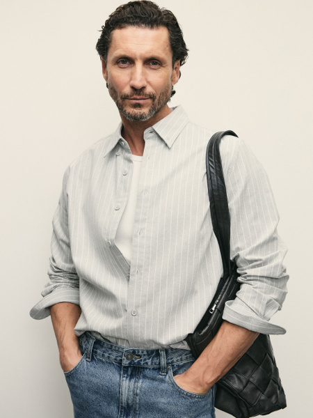 Рубашка Мужской Zarina зеленый Длинный Хлопок Полоска, размер 46 прямой Пуговицы Китай, рост 165 ...