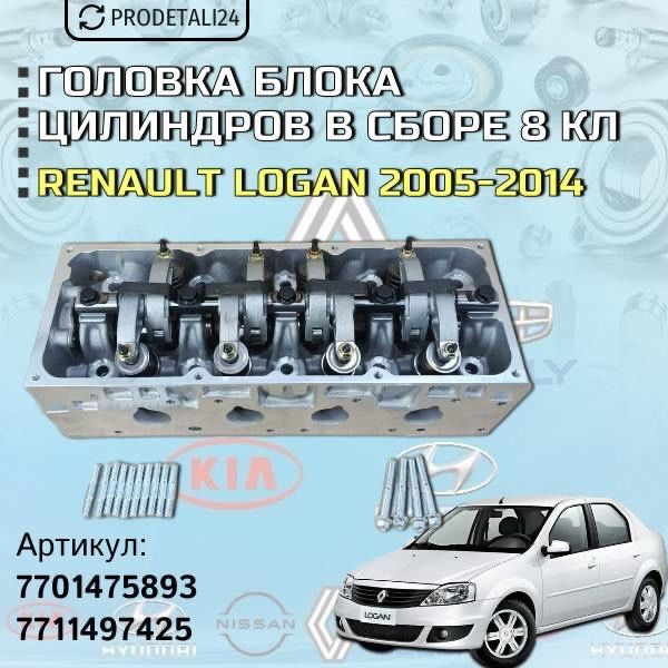 Головка блока цилиндров ГБЦ в сборе (8 клап) Renault Logan Артикул ...