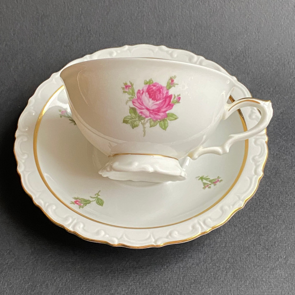 Чайная пара антикварная из фарфора Роза KAHLA (клеймо 1937-1957) Германия купить на OZON по ...