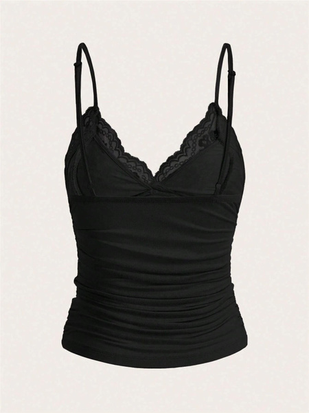 Кроп-топ Женский phumee черный, размер 46, 48 Полиэфир, Поролон Без рукавов Офисный/школьный ...