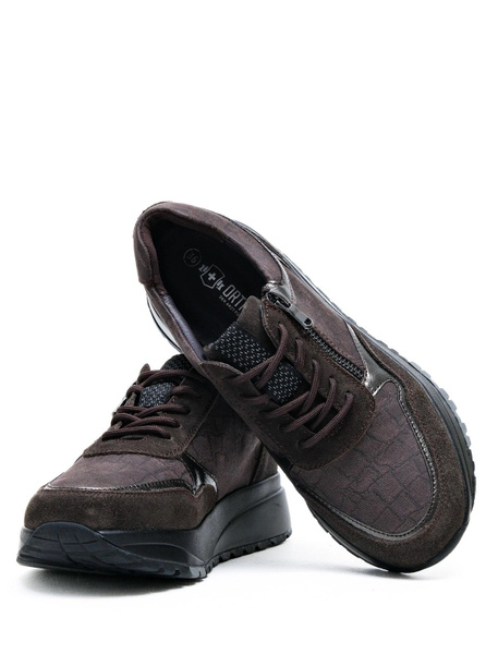 Кроссовки Женский Ortmann Натуральная кожа, Текстиль, размер 38 H Демисезон Молния, Шнурки Без ...