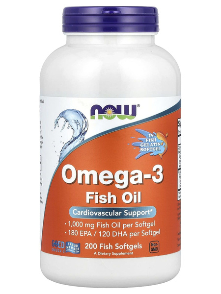 NOW Foods, Омега-3, 1000 мг (NOW Omega-3), 200 капсул купить на OZON по ...