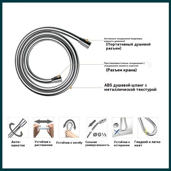 Душевой шланг hansgrohe Isiflex с защитой от перекручивания 160 см ...