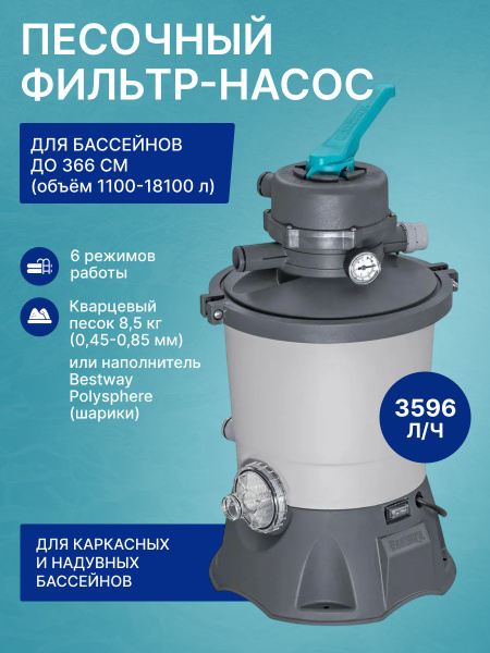 Вопросы и ответы о Песочный фильтр - насос Bestway 58515 для бассейна ...