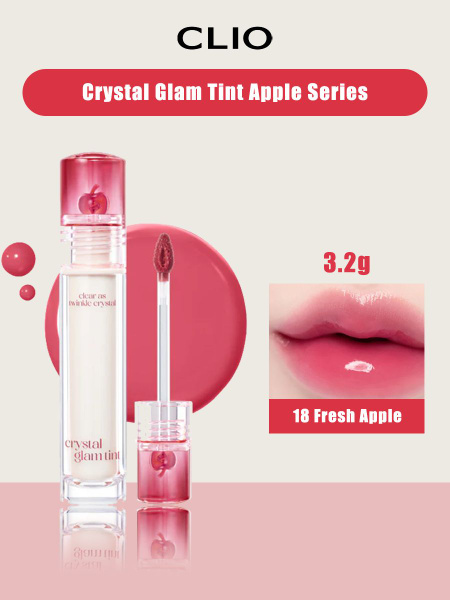 Помада на губах CLIO Crystal Glam Tint Apple Series, Полупрозрачный и ...