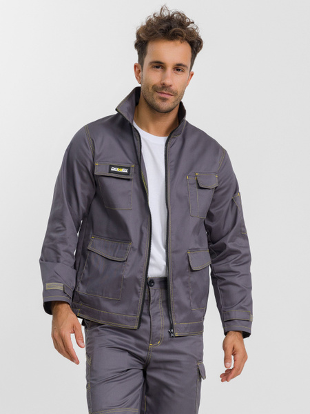 Рубашка рабочая Мужской DOWELL, размер 54 серый, рост 176-182 Хлопок, Полиэстер Однотонный ...