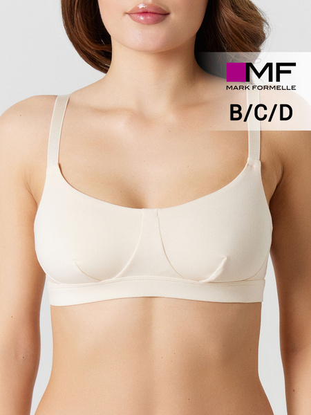Бюстгальтер Женский Mark Formelle без косточек, мягкая чашка без каркаса, размер 75C молочный ...