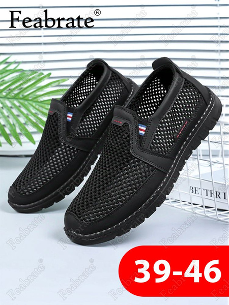 Слипоны Мужской Feabrate Синтетическая дышащая сетка, размер 43 R (средняя) Лето Без застёжки ...