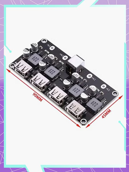 Модуль зарядки с понижением напряжения постоянного тока QC MH-KC24-4, USB быстрая зарядка 2.0 3. ...