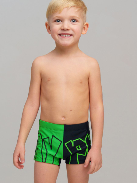 Плавки Мальчики PlayToday Трикотаж зеленый, черный, размер 104 Китай Пляжный Надписи купить c ...