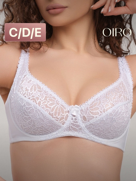 Бюстгальтер Женский OIRO мягкая чашка на каркасе, на косточках, размер 80D белый Полиамид ...