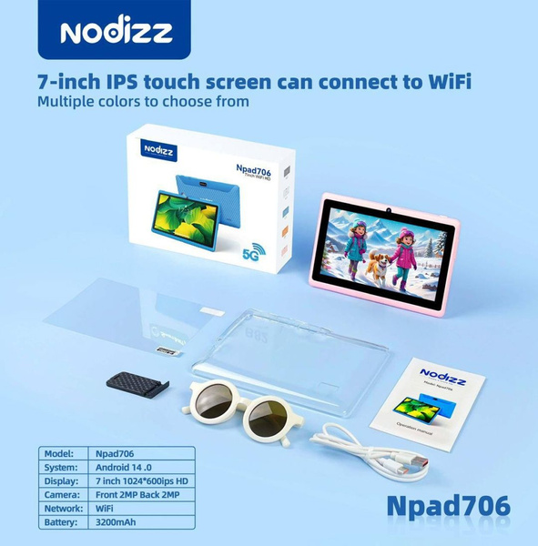 Характеристики NODIZZ Детский планшет Npad706, 7" 4 ГБ/128 ГБ, серый ...