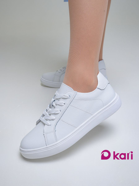 Полуботинки Женский Kari белый, размер 39 Демисезон G Шнурки Стандартный низкий (до 4 см) купить ...