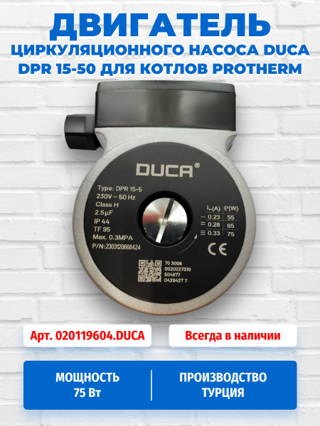 Двигатель циркуляционного насоса Duca DPR 15-50 для котлов Protherm Jaguar (Ягуар) Leopard ...